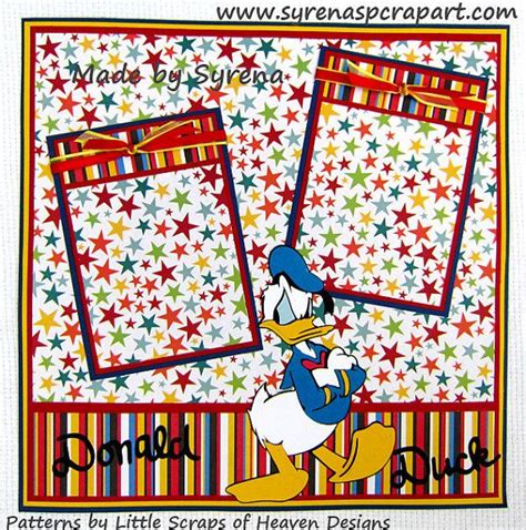 12 X 12 Premade Scrapbook Page Donald Duck Disney Scrapbook Pages