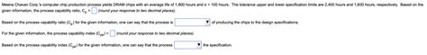 Solved Given Information The Process Capability Ratio