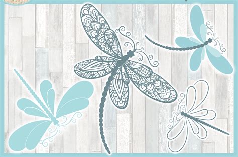 Dragonfly Mandala Zentangle Bundle Svg Dxf Eps Png Pdf Files