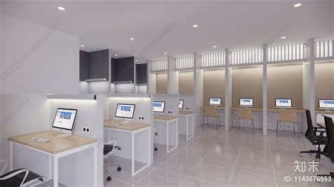 现代自习室su模型下载【id1143676553】知末su模型网