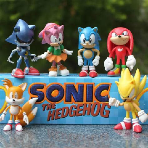 Sonic The Hedgehog 6pcsset Figures Pvc Toy Sonic Shadow Tails Action