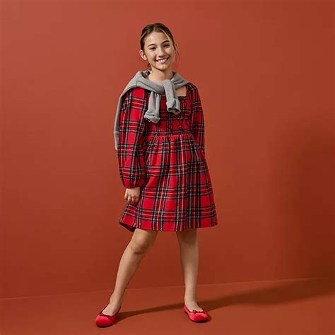 Thereabouts Little And Big Girls Long Sleeve A Line Dress Color Red