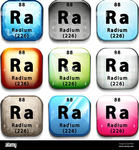 Simbolo Di Radium Tavola Periodica Immagini Vettoriali Stock Alamy