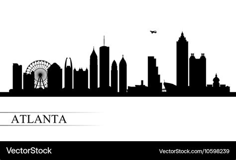 Atlanta City Skyline Silhouette Background Vector Image