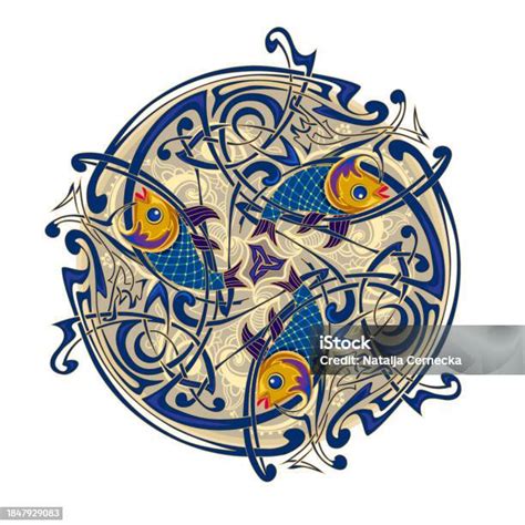 고대 아일랜드 메달리온 민족 마법의 기호입니다 켈트 매듭 패턴 트리플 물방울 나선형 장식 오래 된 트리스 켈리온 빈티지 로고 아이콘 동전 문신에 대한 인쇄 서클 장식 벡터