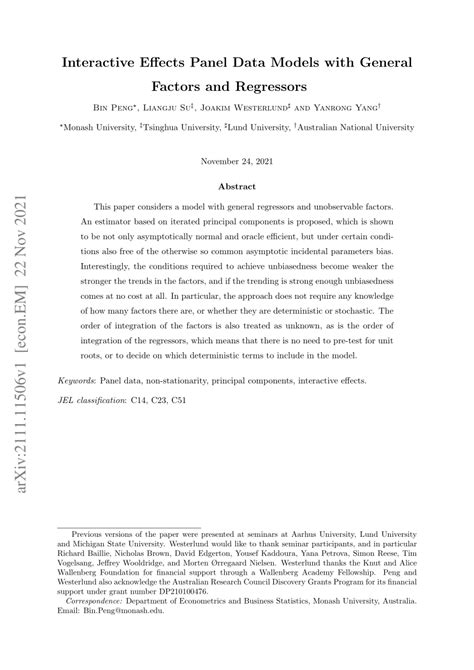 pdf interactive effects panel data models with general factors and