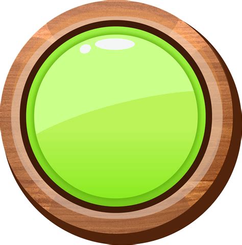 Botón De Madera Redondo De Dibujos Animados Verde 10976456 Png