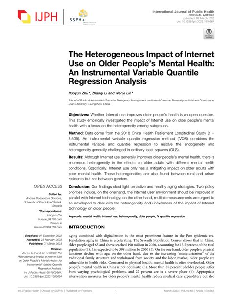 pdf the heterogeneous impact of internet use on older people s mental