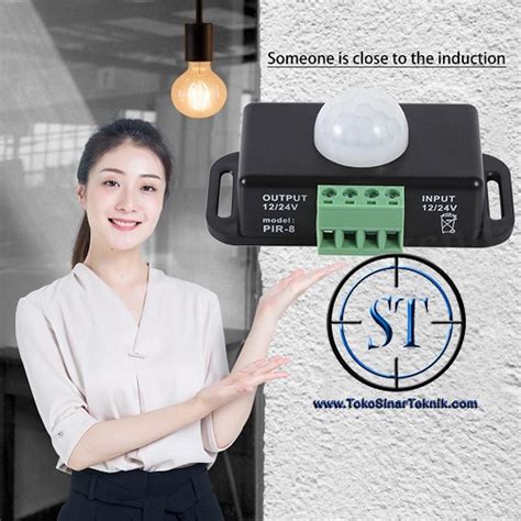 Jual Sensor Gerak DC 12v 24v DC 8A PIR Modul Motion Sensor Saklar