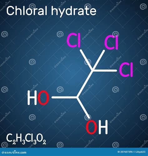 Chloral Hydrate Geminal Diol Anesthetic Molecule Stock Vector