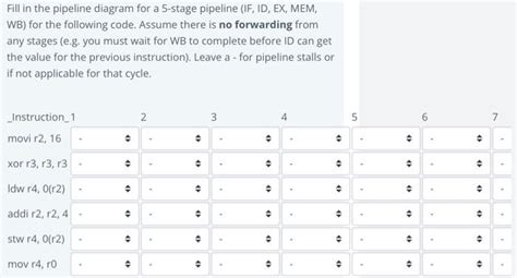 Solved Fill In The Pipeline Diagram For A 5 Stage Pipeline
