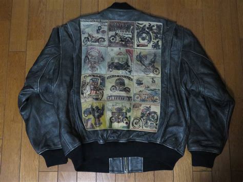 【目立った傷や汚れなし】レア ビンテージ★harley Davidson ハーレー ダビッドソン レザージャケット スタジャン Lサイズの落札