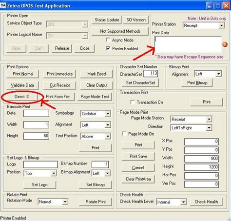 how to send zpl commands directly to the printer using the zebra opos