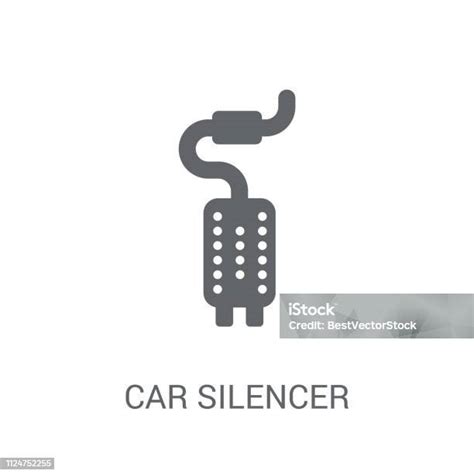 자동차 소음 기 아이콘입니다 자동차 부품 컬렉션에서 흰색 바탕에 유행 자동차 소음 기 로고 컨셉 강철에 대한 스톡 벡터 아트 및 기타 이미지 Istock