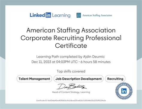Ajdin Deumic On Linkedin Certificate Of Completion