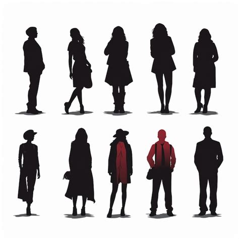 Premium Vector Person Silhouettes Cartoon Vector