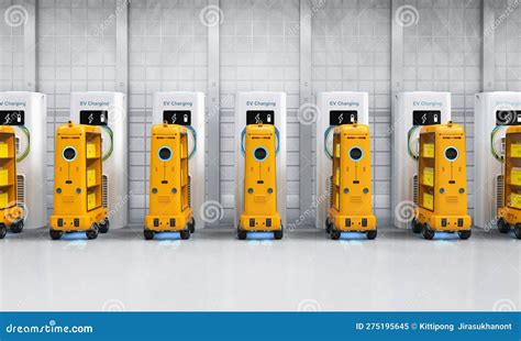 Warehouse Robots Or Robotic Assistants Deliver Boxes Stock Image 273080647