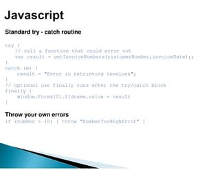 Error Handling In XPages PPT