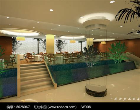 酒店一层植物餐西餐厅效果图
