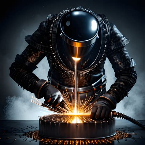 Ferro Fluid Man Stick Welding Metal Spatter Dark Industrial Dynamic