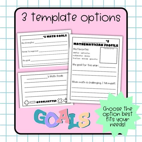 Back To School Math Goal Setting Activities And Bulletin Board Posters