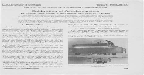 pdf calibration of accelerometers · accelerometer at its resonant