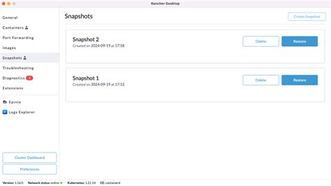 User Interface Snapshots 《rancher Desktop V117 Documentation》 书栈网 · Bookstack