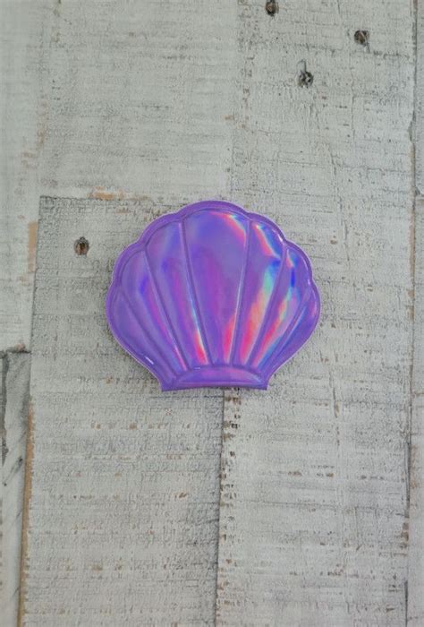 Seashell Compact Mirror In Purple Magnification Mirror Compact