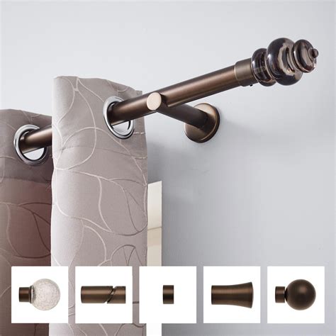 support extensible tringle à rideau chic 28 mm moka brossé inspire