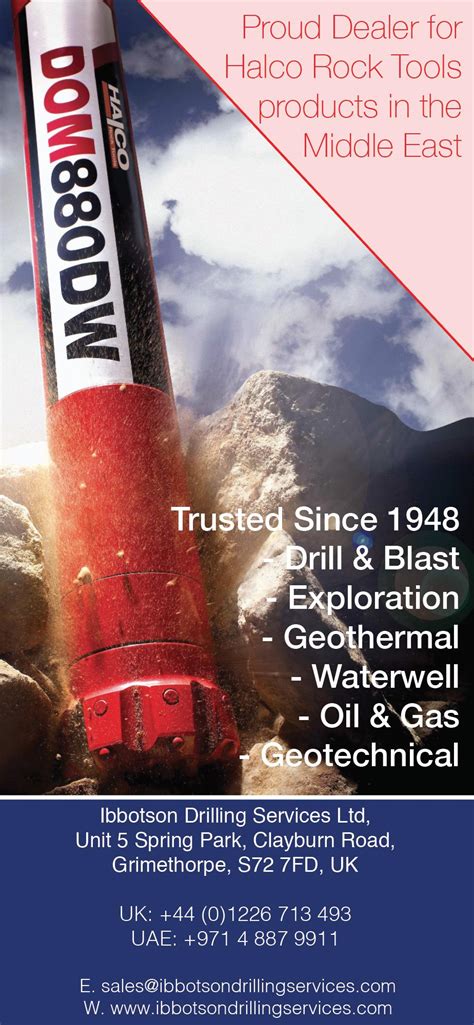 We Are Pleased To Announce That Ibbotson Drilling Services Are Now