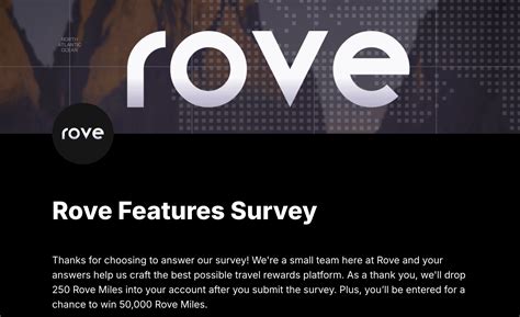 Quick 250 Rove Miles For Filling Out A Survey