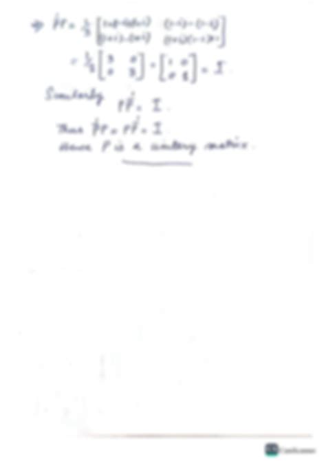 Solution Orthogonal Matrix Studypool