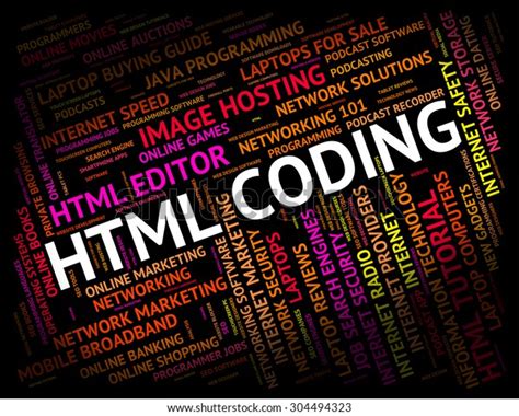 html coding indicating hypertext markup language stock illustration