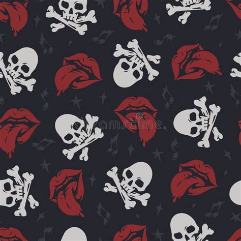 Punk Music Colorful Seamless Pattern Stock Vector Illustration Of