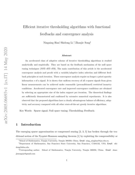 efficient iterative thresholding algorithms with functional feedbacks