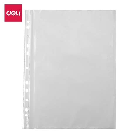 Deli ซองใส่เอกสาร ไส้แฟ้ม ขนาด A4 ซองใส่โฉนดที่ดิน ซองใสถนอมเอกสาร ขนาด A4 11รู แพ็ค 100 ชิ้น