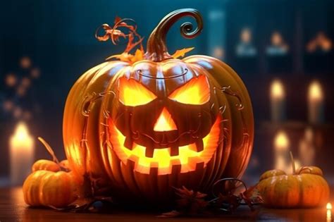 Premium Photo Glowing Halloween Pumpkin