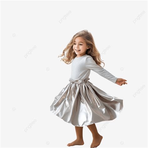 잘 차려입은 어린 소녀가 집에서 크리스마스 트리 주위에서 춤을 추고 있다 어린이 선물 아이들의 집 어린이들 Png 일러스트