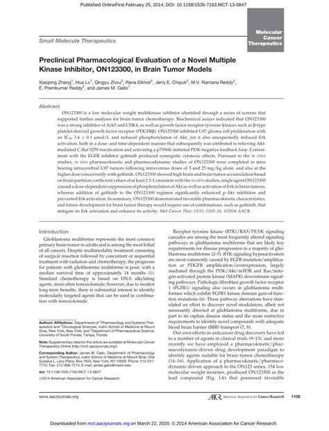 Pdf Preclinical Pharmacological Evaluation Of A Novel Small