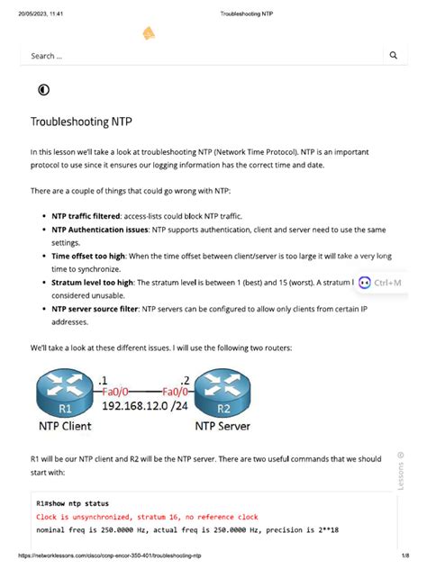 Troubleshooting Ntp Pdf