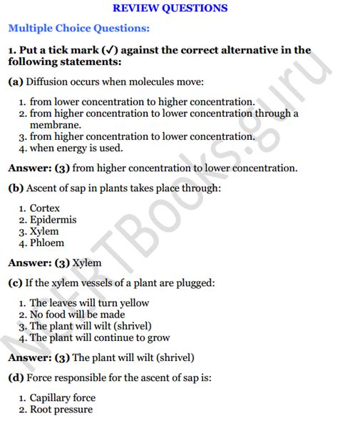 Selina Concise Biology Class 8 ICSE Solutions Chapter 1 Transportation