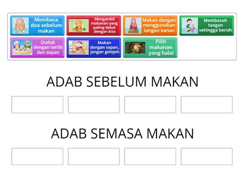 Kuiz Adab Sebelum Makan Dan Adab Semasa Makan Ordenar Por Grupo