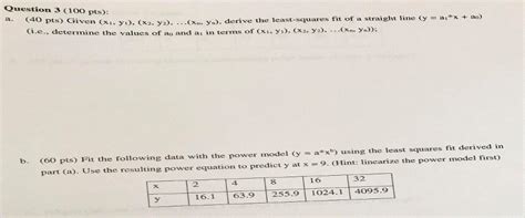Solved Question 3 C1oo Pts A 40 Pts Given Derive The