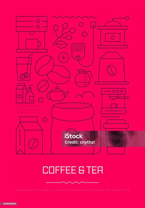 커피 와 차 관련 현대 라인 디자인 브로셔 포스터 전단지 프리젠 테이션 템플릿 벡터 일러스트 0명에 대한 스톡 벡터 아트 및 기타 이미지 Istock