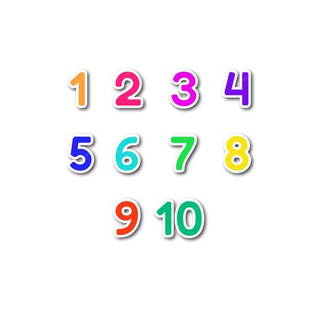 1에서 10까지의 숫자 프리미엄 벡터