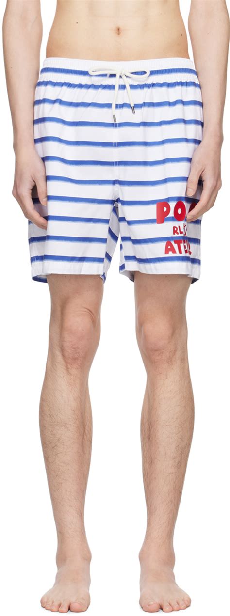 Polo Ralph Lauren Blue And White Traveler Swim Shorts Polo Ralph Lauren