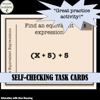 Write Equivalent Expressions Task Card Activity By Education With DocRunning
