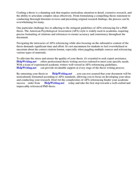 Apa Reference Phd Thesis Pdf Thesis Apa Style