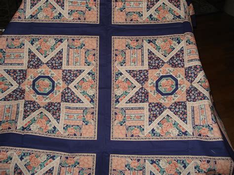 Vintage Wamsutta Fabric With Floral Blocks Etsy