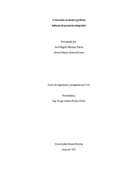 Informe Proyecto Algoritmia Y Programación Pdf Python Lenguaje De